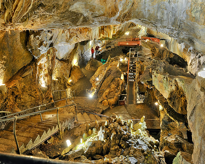 Nature's own underground cathedral awaits at Crystal Cave, where millions of years of geological patience created this spectacular subterranean wonderland.