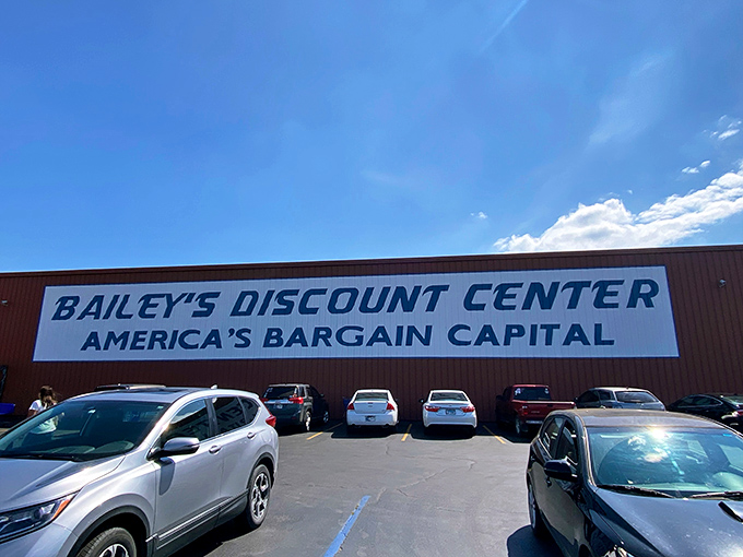 From this angle, you can almost hear the building whispering, "Come inside, I've got treasures you didn't even know you needed yet." The parking lot tells the story of Bailey's popularity.