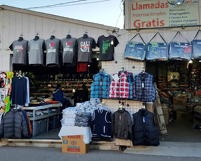 Colorful t-shirts and clothing stalls create the perfect backdrop for your treasure hunting adventure. The thrill of the find awaits!