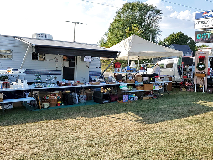 Treasure hunting begins at dawn! Vendors set up shop with everything from vintage dishware to mysterious gadgets whose original purpose remains delightfully debatable.