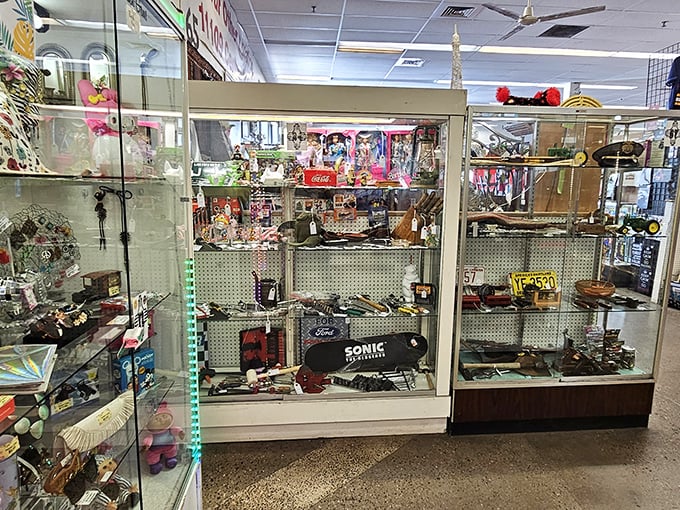 Display cases packed with collectibles and curiosities &ndash; where childhood memories and future conversation pieces sit side by side waiting for discovery.