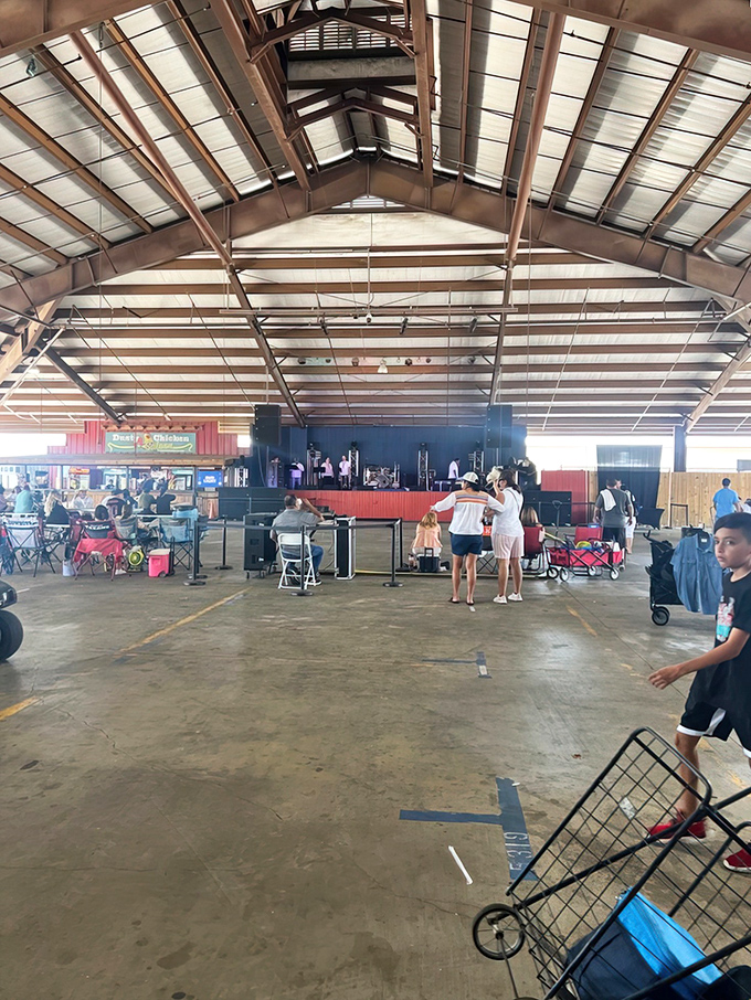 Covered pavilions stretch as far as the eye can see, offering endless rows of treasures waiting to be discovered. Texas-sized shopping at its finest!