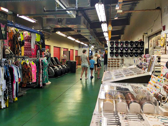 Green floors guide shoppers through this retail wonderland where one person's "why would anyone buy that?" becomes another's "I've been looking for this my entire life!"