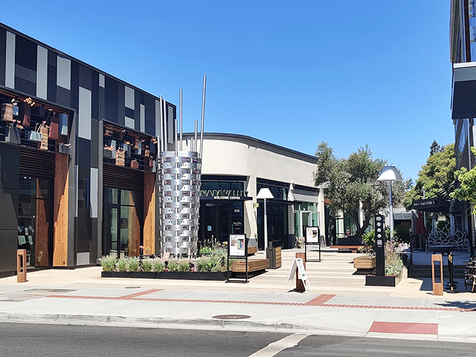 Modern architecture meets wine country aesthetics in this section of the outlets, where your wallet can take a breather between shopping sprints.
