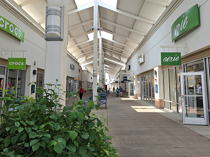 The shopping equivalent of finding an oasis in the desert &ndash; covered walkways at Jersey Shore Premium Outlets keep you comfortable while your credit card gets a workout.