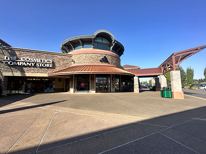 The Cosmetics Company Store welcomes you with that distinctive Northwest architectural flair that makes shopping feel almost civilized.