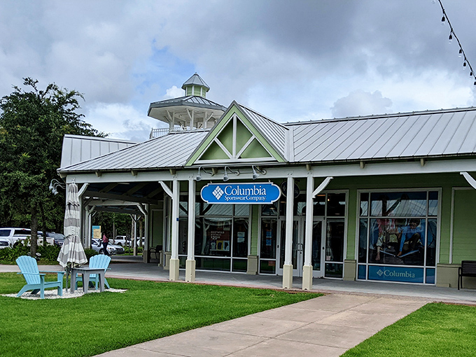 The Lowcountry-inspired architecture at Tanger Outlets Hilton Head makes bargain hunting feel like a resort experience. Those blue Adirondack chairs aren't just for show&mdash;they're salvation for weary shoppers.