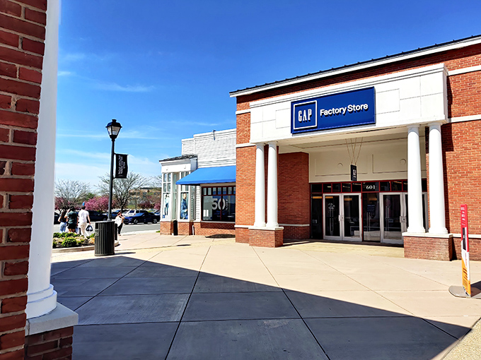 The classic colonial-inspired architecture of Gap Factory Store welcomes shoppers with the promise of wardrobe staples at prices that won't make your credit card weep.