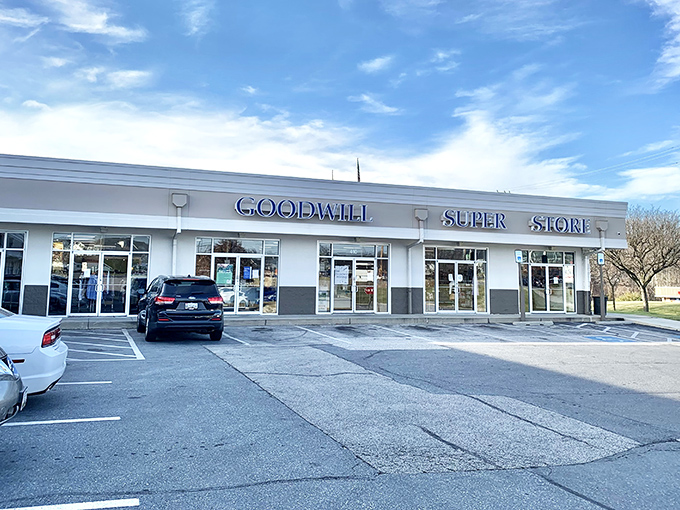 Like a department store from a parallel universe where everything has a story, the Goodwill Superstore's exterior welcomes shoppers with promises of unexpected finds.