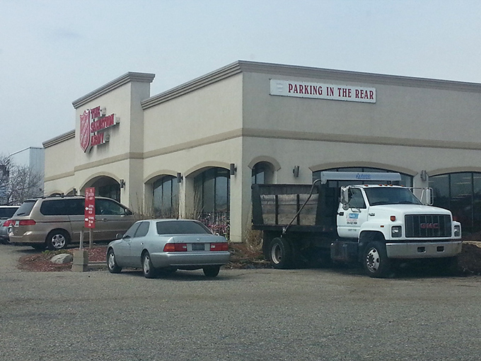 The unassuming exterior of Kentwood's Salvation Army hides a treasure trove of affordable finds waiting to fill your cart.