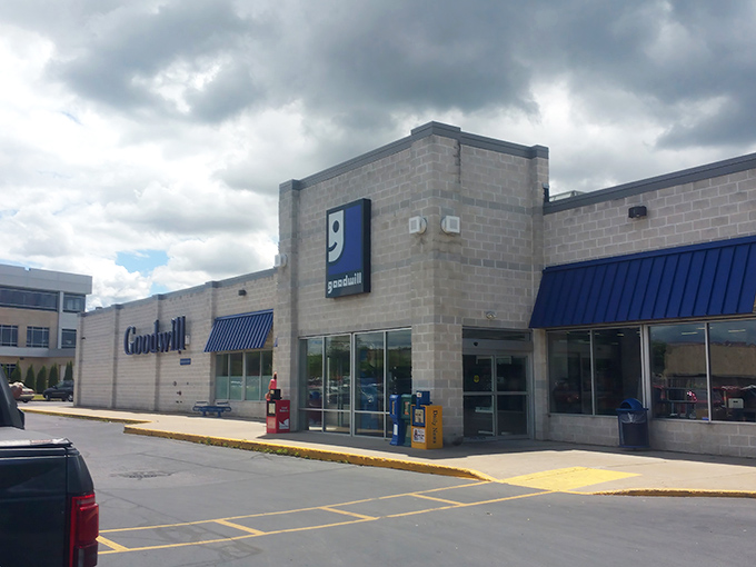 The iconic blue awnings and smiling logo of Janesville's Goodwill beckon like an old friend promising treasures within those concrete walls.