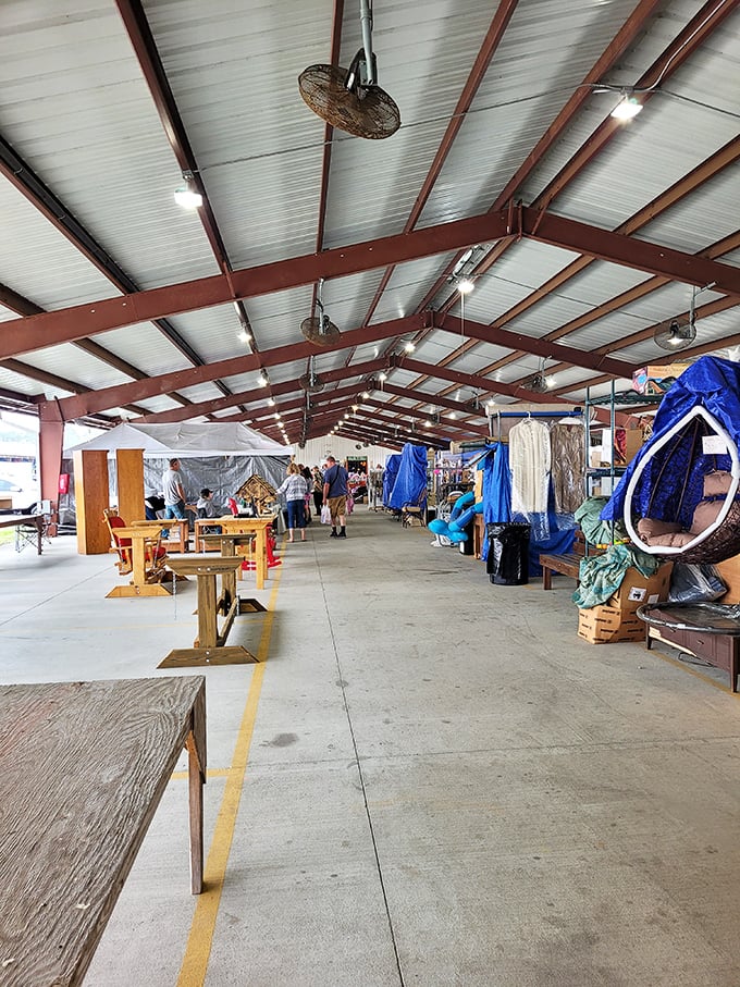 Pecan Park Flea & Farmers' Market welcomes treasure hunters with its no-frills charm and promise of discoveries within.