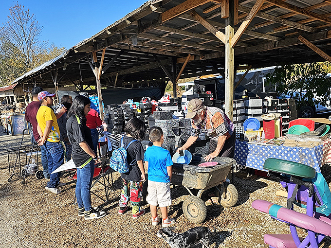 The covered pavilions of Mississippi Flea Market create a treasure hunter's paradise where one person's castoffs become another's prized discoveries.