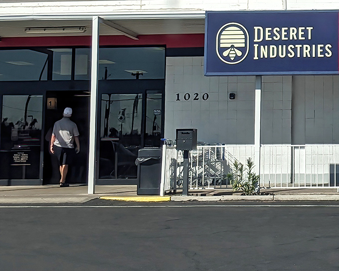 The unassuming exterior of Deseret Industries in Mesa hides a treasure trove within. Like a Vegas casino without the slot machines, what happens inside might just stay in your closet forever.