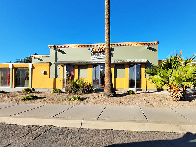 The desert sun gleams off Buffalo Exchange's iconic storefront, where Tucson's fashion revolution began and budget-friendly style dreams come true.