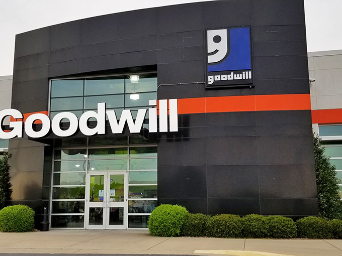 The sleek black exterior with that iconic smiling logo promises treasure hunting adventures within. Retail therapy that won't require financial therapy afterward.