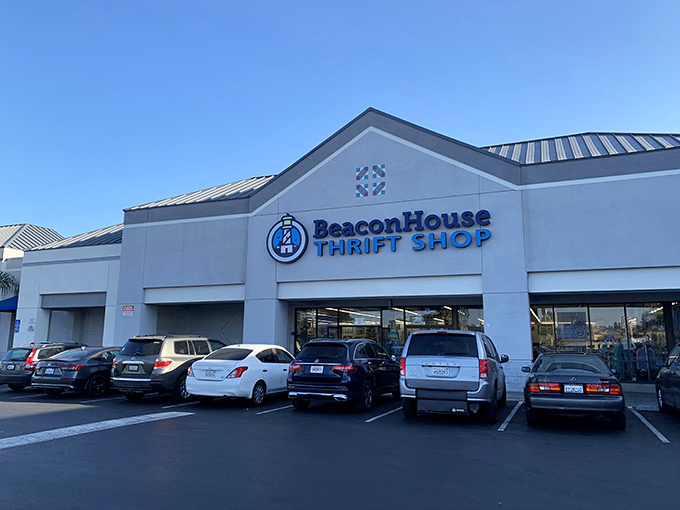 The unassuming storefront of Beacon House Thrift Shop&mdash;where treasures hide behind a modest exterior like the best hole-in-the-wall restaurants.