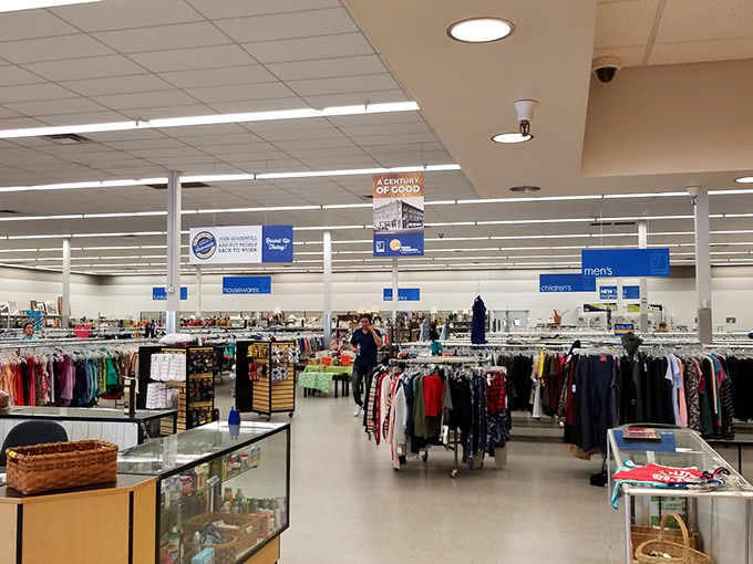 The retail equivalent of a treasure map, with clearly marked sections guiding you to your next great find. Adventure awaits between these racks!