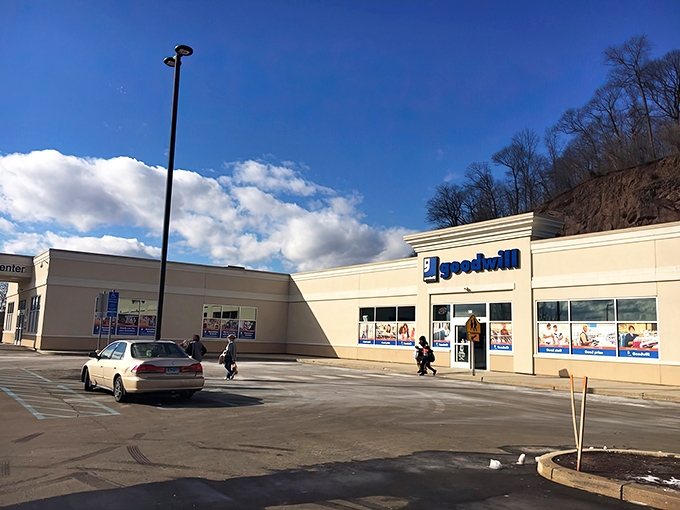 Bathed in sunshine, this Goodwill location stands ready to transform one person's castoffs into another's newfound treasures.