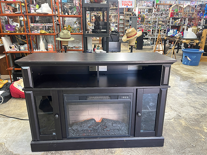 This electric fireplace entertainment center isn't just furniture&mdash;it's a conversation starter waiting to transform someone's living room for a fraction of retail price.