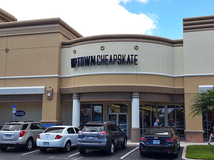 The unassuming exterior hides a fashion wonderland within. Like finding a secret passage to style nirvana in a suburban strip mall.