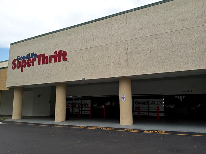 The unassuming exterior of GoodLife SuperThrift stands like a treasure chest waiting to be opened. Florida's bargain hunters know what lies within.