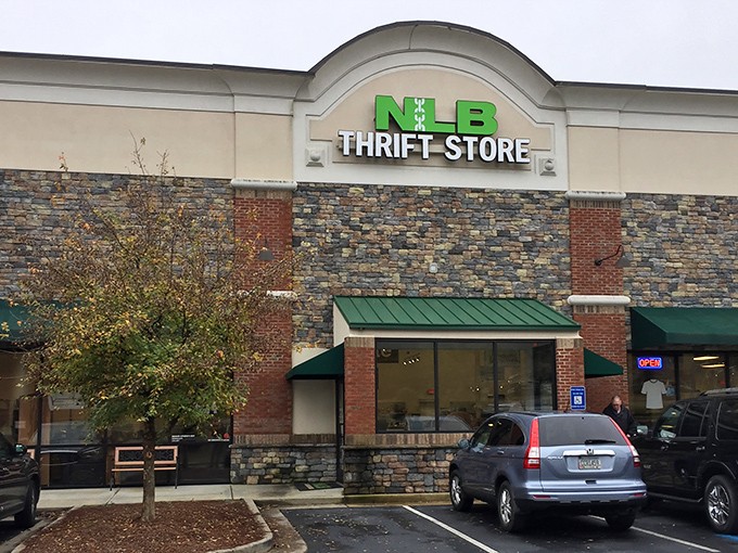 Rain or shine, the NLB Thrift Store welcomes shoppers with its distinctive architecture. That curved roofline isn't just for show&mdash;it's sheltering generations of pre-loved possibilities.