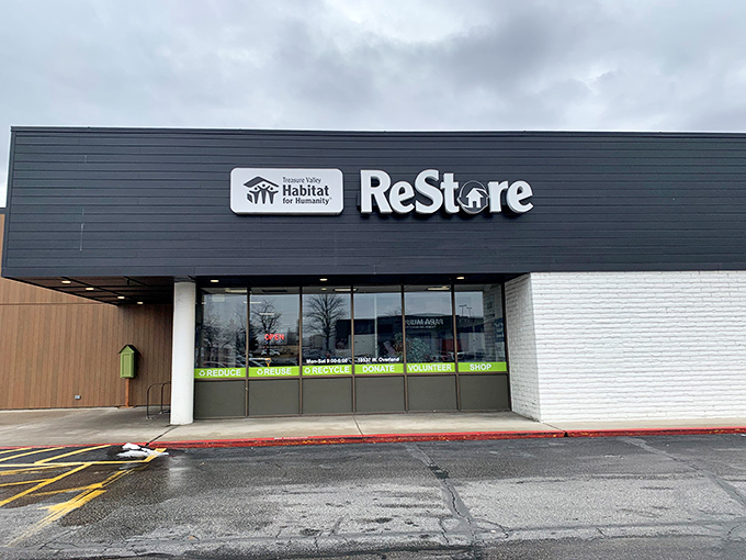 The unassuming exterior of Boise's ReStore belies the treasure trove within—proof that judging books by covers is still humanity's greatest mistake.