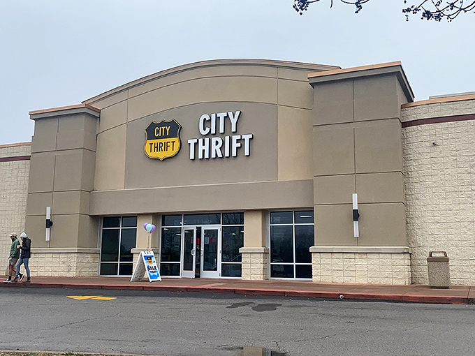 Third time's the charm with this exterior shot, proving that sometimes the most unassuming buildings hide the most extraordinary bargain wonderlands inside.