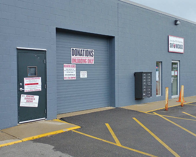 The unassuming exterior belies the wonderland within&mdash;like finding a portal to affordable treasures behind this practical gray fa&ccedil;ade.