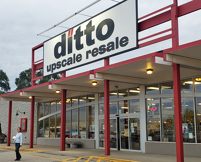The bold red accents of Ditto's exterior aren't just for show&mdash;they're practically signaling "bargain alert" to savvy Michigan shoppers looking for treasure.