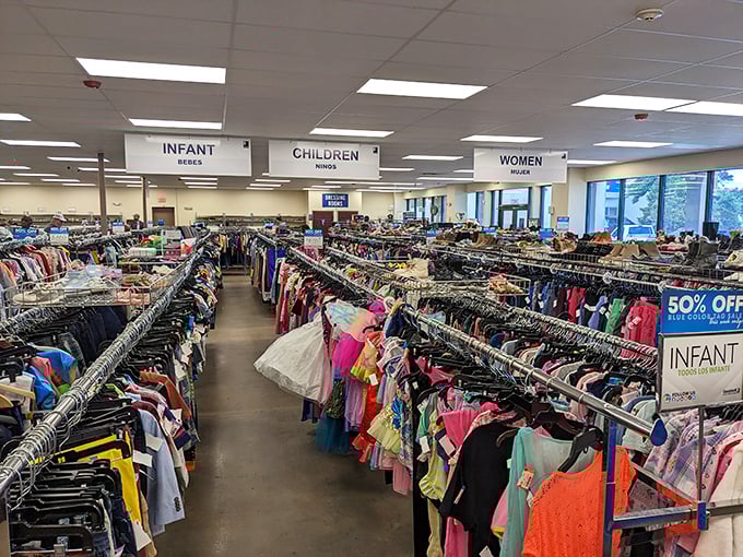 The unassuming exterior of Goodwill Pascagoula hides a treasure trove within. Like a retail speakeasy, you need to know what awaits inside!