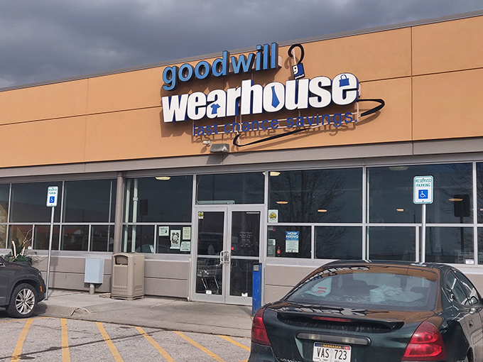 The unassuming exterior of Goodwill's "Wearhouse" belies the treasure-hunting adventure waiting inside. Nebraska's ultimate thrift destination doesn't need fancy curb appeal.