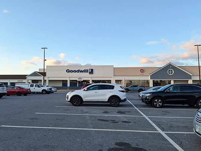 Another angle of thrift paradise. The clean, modern exterior belies the wonderland of pre-loved treasures waiting inside.
