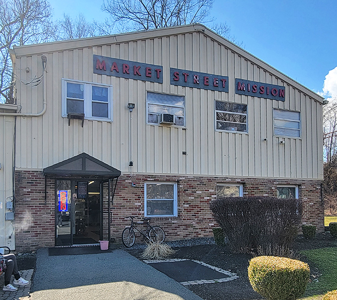 The unassuming exterior of Market Street Mission Thrift Store in Morristown&mdash;where treasure hunting begins behind this modest beige fa&ccedil;ade.