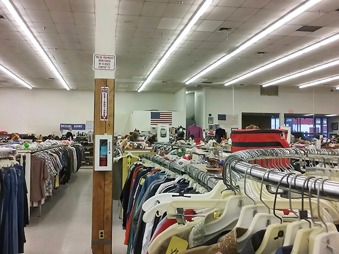 Inside lies an Aladdin's cave of pre-loved treasures where fluorescent lights illuminate endless possibilities for the savvy shopper.