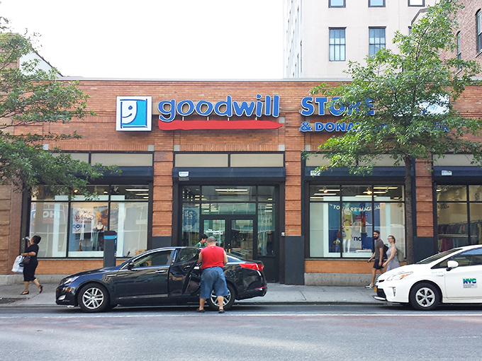 The brick facade of Brooklyn's Goodwill welcomes treasure hunters with its iconic blue signage&mdash;urban thrifting's equivalent of finding the entrance to Narnia.