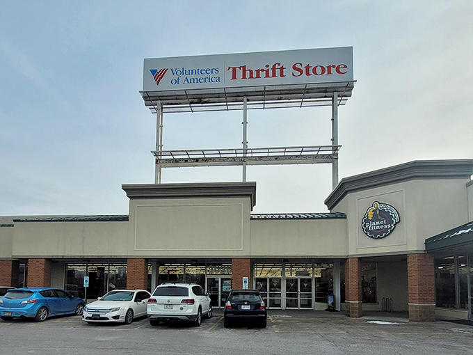 The unassuming storefront of VOA Thrift Store on Indianola Avenue beckons bargain hunters with the promise of treasures waiting to be discovered inside.