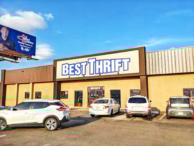 The unassuming exterior of Best Thrift belies the treasure trove within &ndash; like finding out your quiet neighbor was secretly a rock star in the '70s.