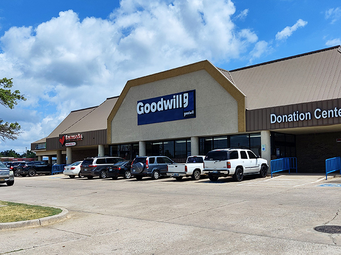 The Norman Goodwill welcomes bargain hunters with its distinctive facade&mdash;where one person's castoffs become another's treasures.