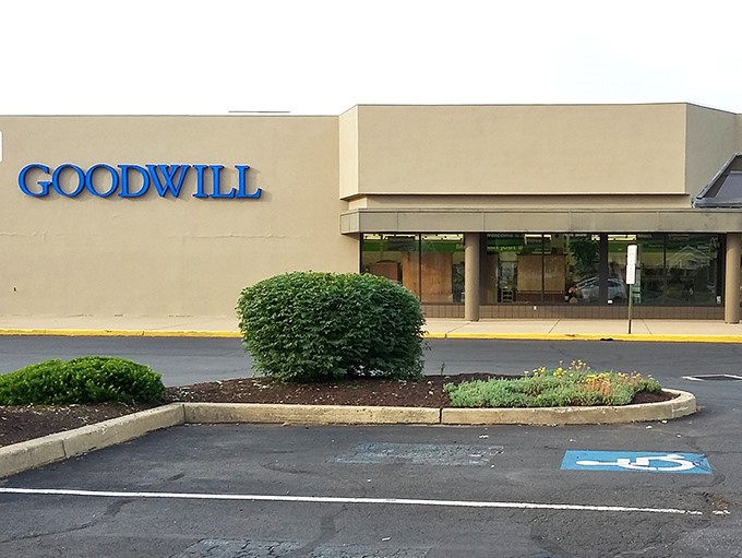 The unassuming exterior of Goodwill Warminster hides a treasure trove within. Like a Vegas casino, the beige fa&ccedil;ade keeps you guessing about the jackpots inside.