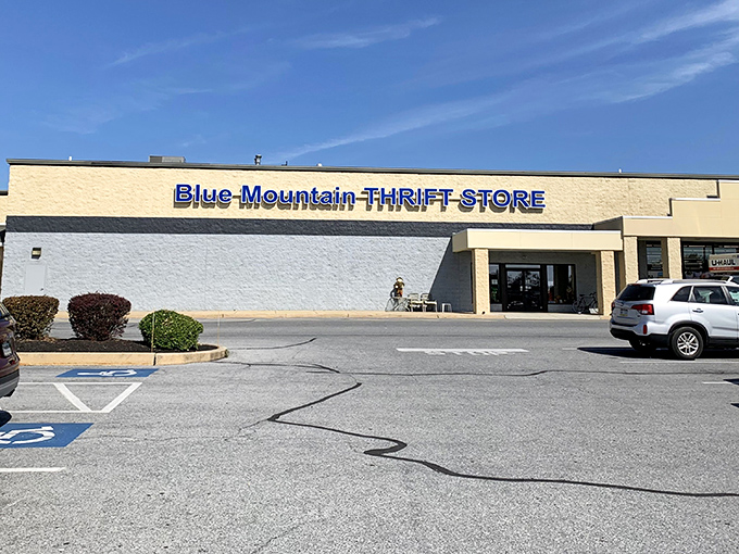 Another angle reveals the sprawling fortress of secondhand glory that awaits inside this Palmyra landmark.