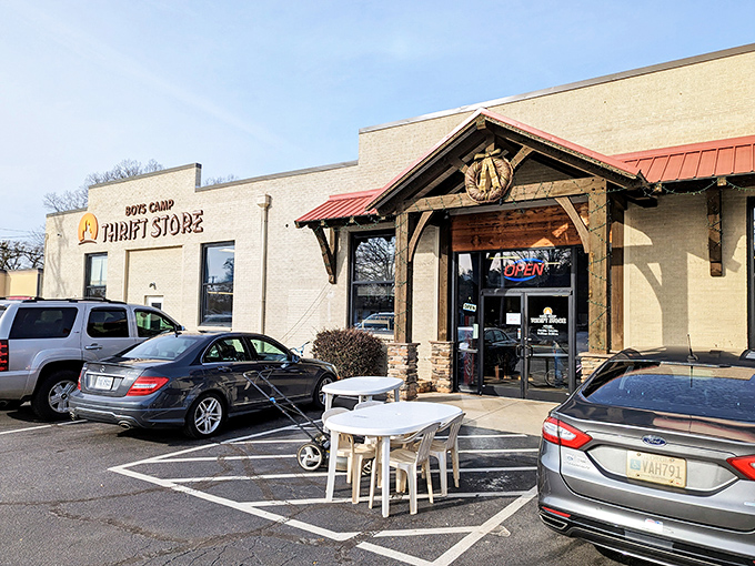 The rustic wooden entrance frame gives only a hint of the treasure trove waiting inside this unassuming Seneca storefront.