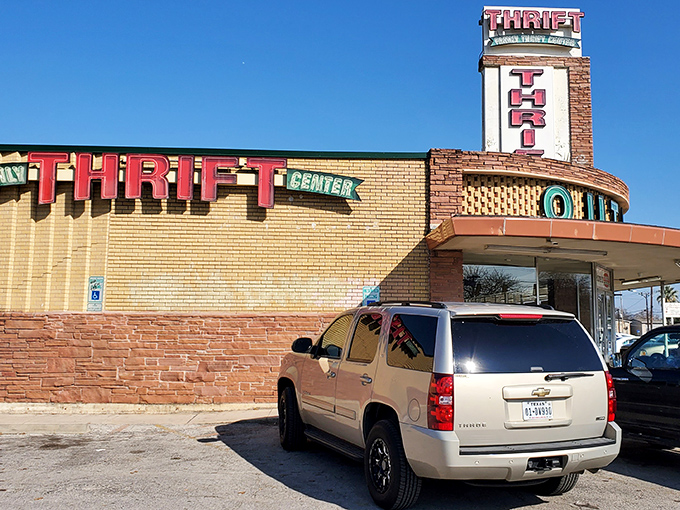 That vintage sign towers over Vance Jackson Road like a beacon calling all bargain hunters home.