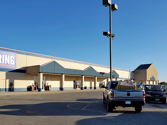 The unassuming exterior of Texas Thrift belies the wonderland within, like finding a portal to another dimension disguised as a strip mall storefront.