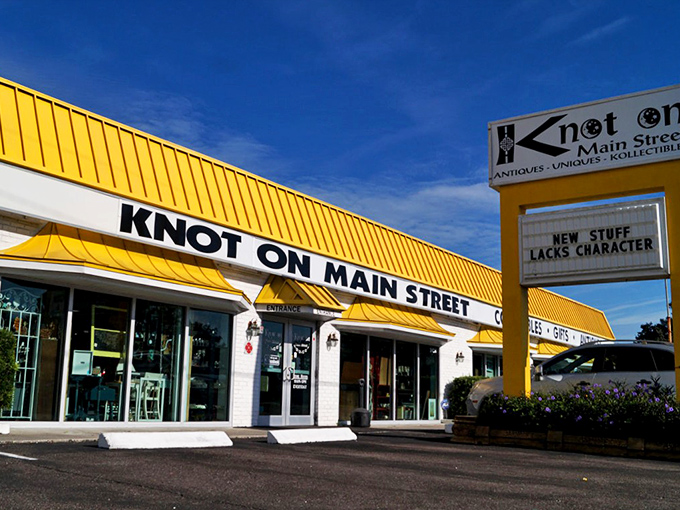 The sunshine-yellow awning of Knot On Main Street isn't just a storefront&mdash;it's a beacon for treasure hunters across Florida. "New stuff lacks character" indeed!