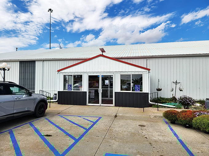 The unassuming exterior of Platte Valley Antique Mall belies the wonderland within&mdash;like finding a portal to the past disguised as a simple white building.
