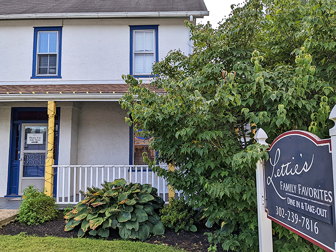 Home is where the pie is&mdash;this charming white house with blue trim doesn't need neon signs when the aroma of freshly baked desserts does the advertising.
