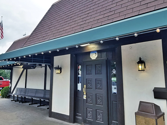 The A-frame entrance of Villa Nova stands like a sentry guarding culinary treasures within. That teal awning has welcomed hungry Ohioans for generations.