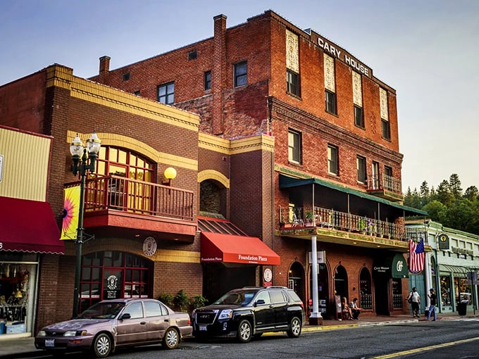 Main Street Placerville radiates old-fashioned charm&mdash;brick fa&ccedil;ades glowing in the Sierra light, vintage signs telling stories of the Gold Rush era, and a welcoming small-town rhythm that feels frozen in time.